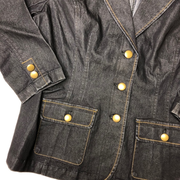 Joan Rivers | Jackets & Coats | Joan Rivers Denim Blazer With Bracelet ...